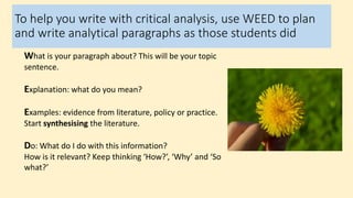 Pg academic writing critical analysis | PPT