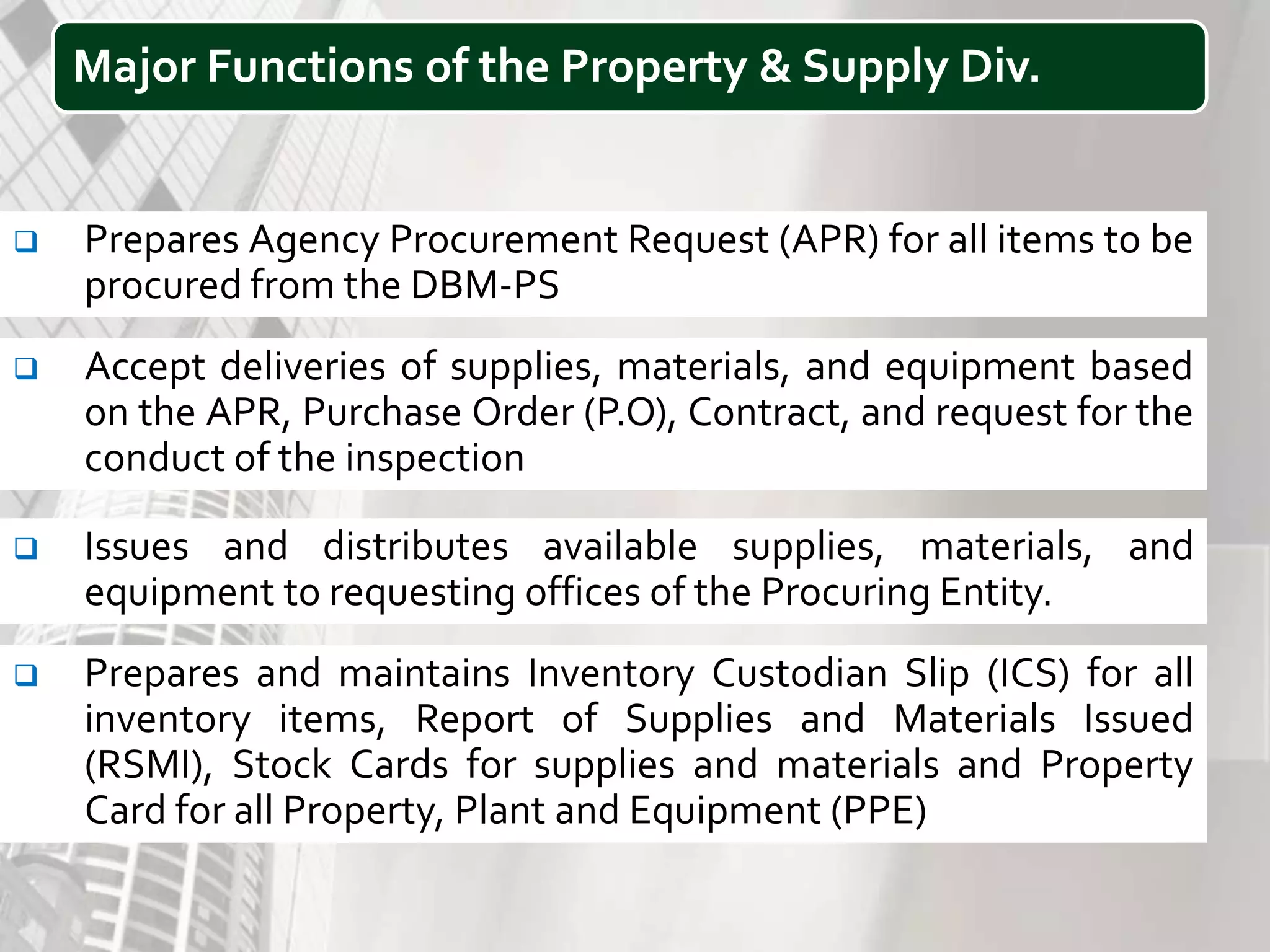Property & Supply Management | PPTX