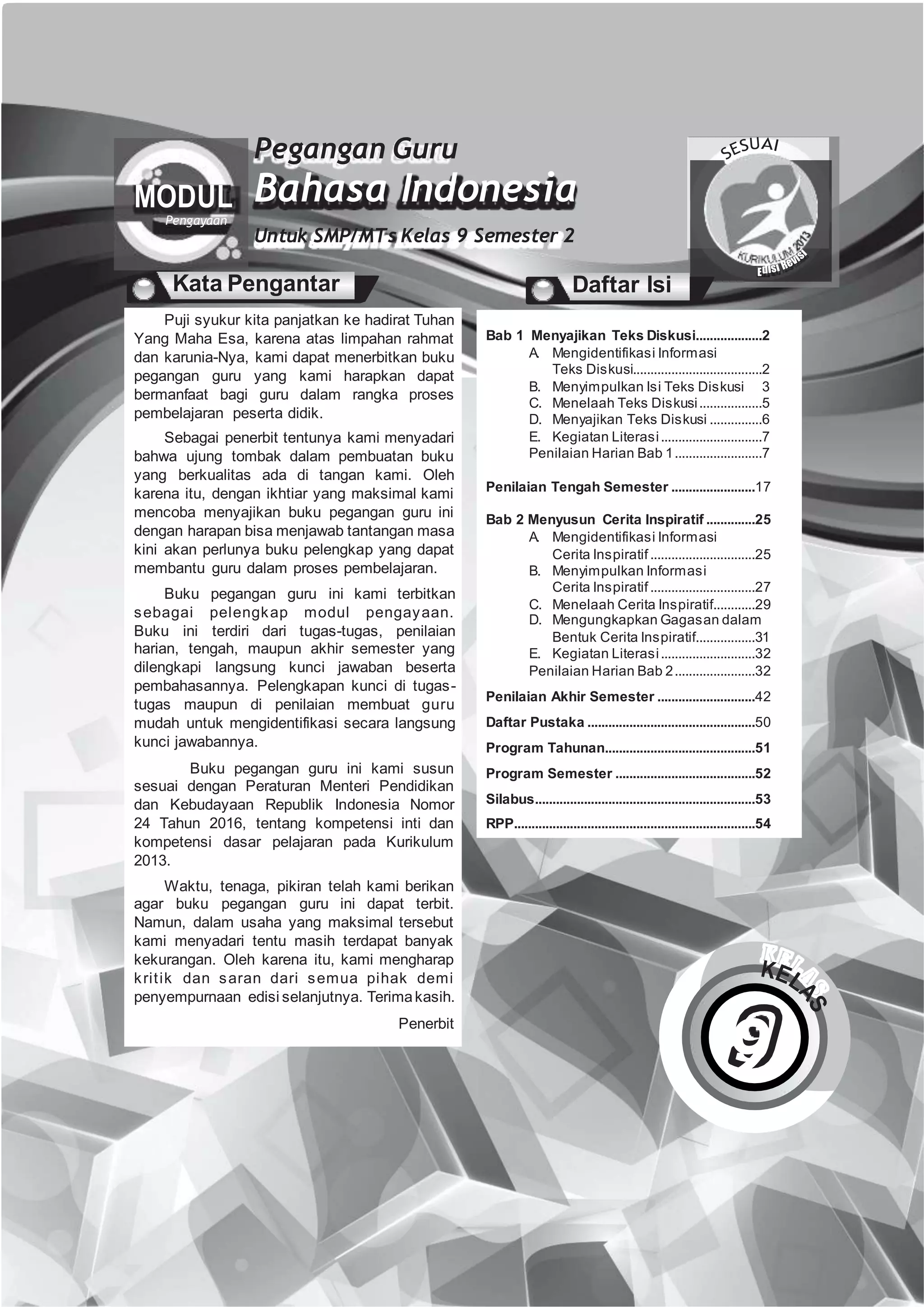Pg bahasa indonesia 9 smt 2 (1) wrd | PDF