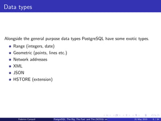 PostgreSQL, the big the fast and the (NOSQL on) Acid | PDF