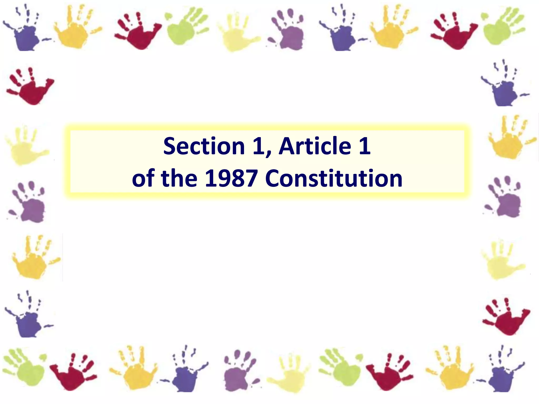 Philippine Constitution Article 1 | PPTX