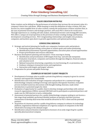 Peter Ginsberg Consulting Brochure | PDF