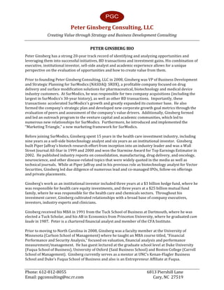 Peter Ginsberg Consulting Brochure | PDF