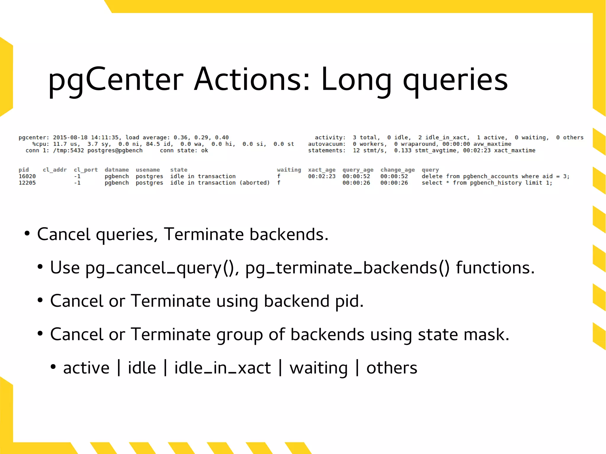 Pgcenter overview | PPT