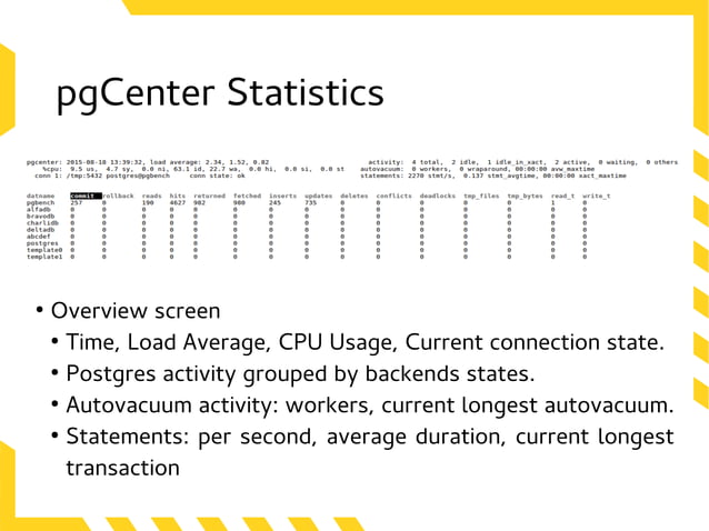Pgcenter overview | PPT