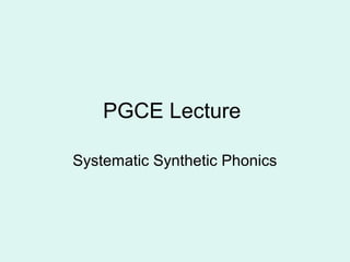 PGCE SSP Lecture | PPT