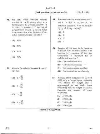 PGCET Chemical 2017 question paper | PDF