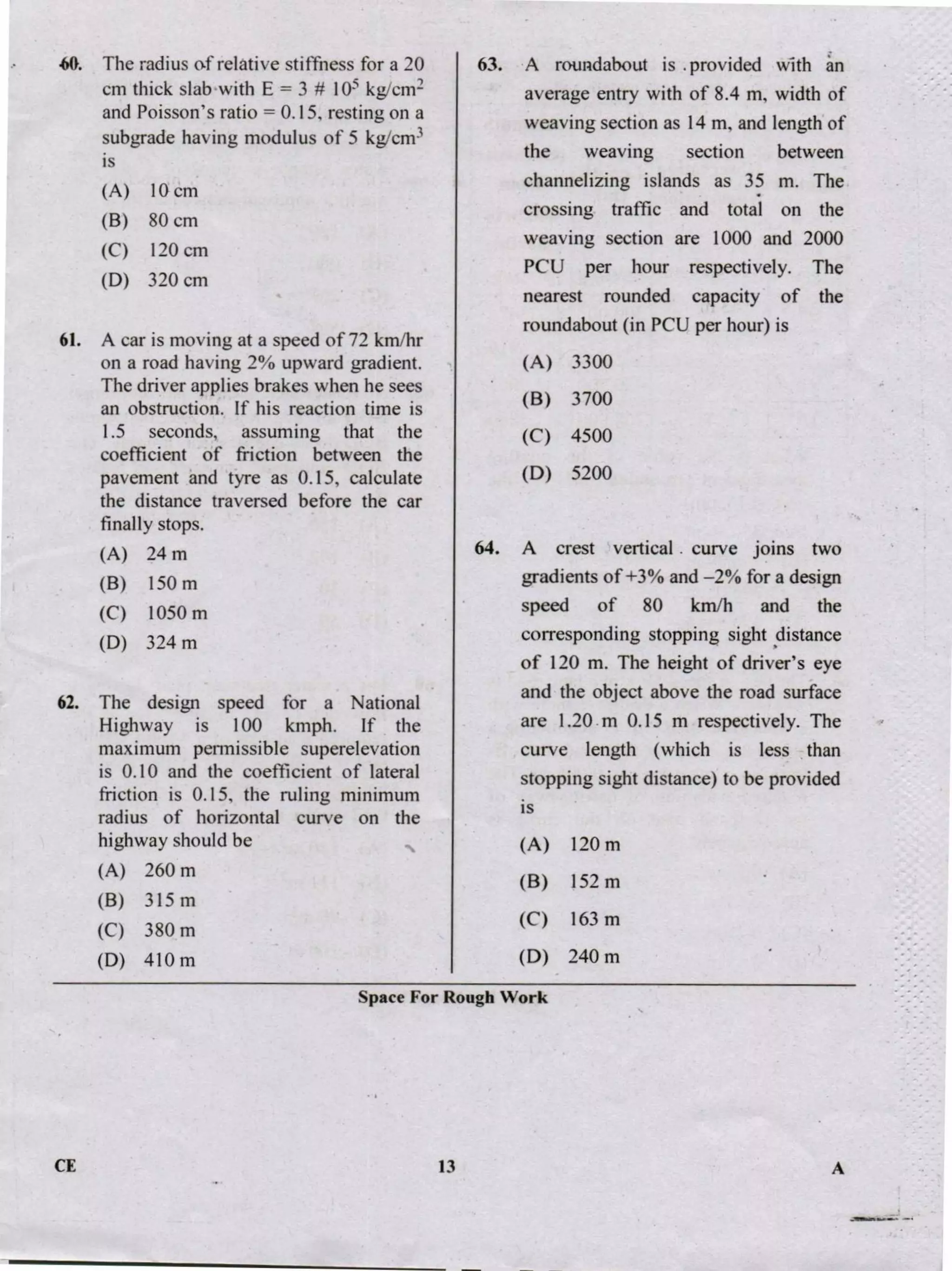 PGCET Civil 2018 question paper | PDF