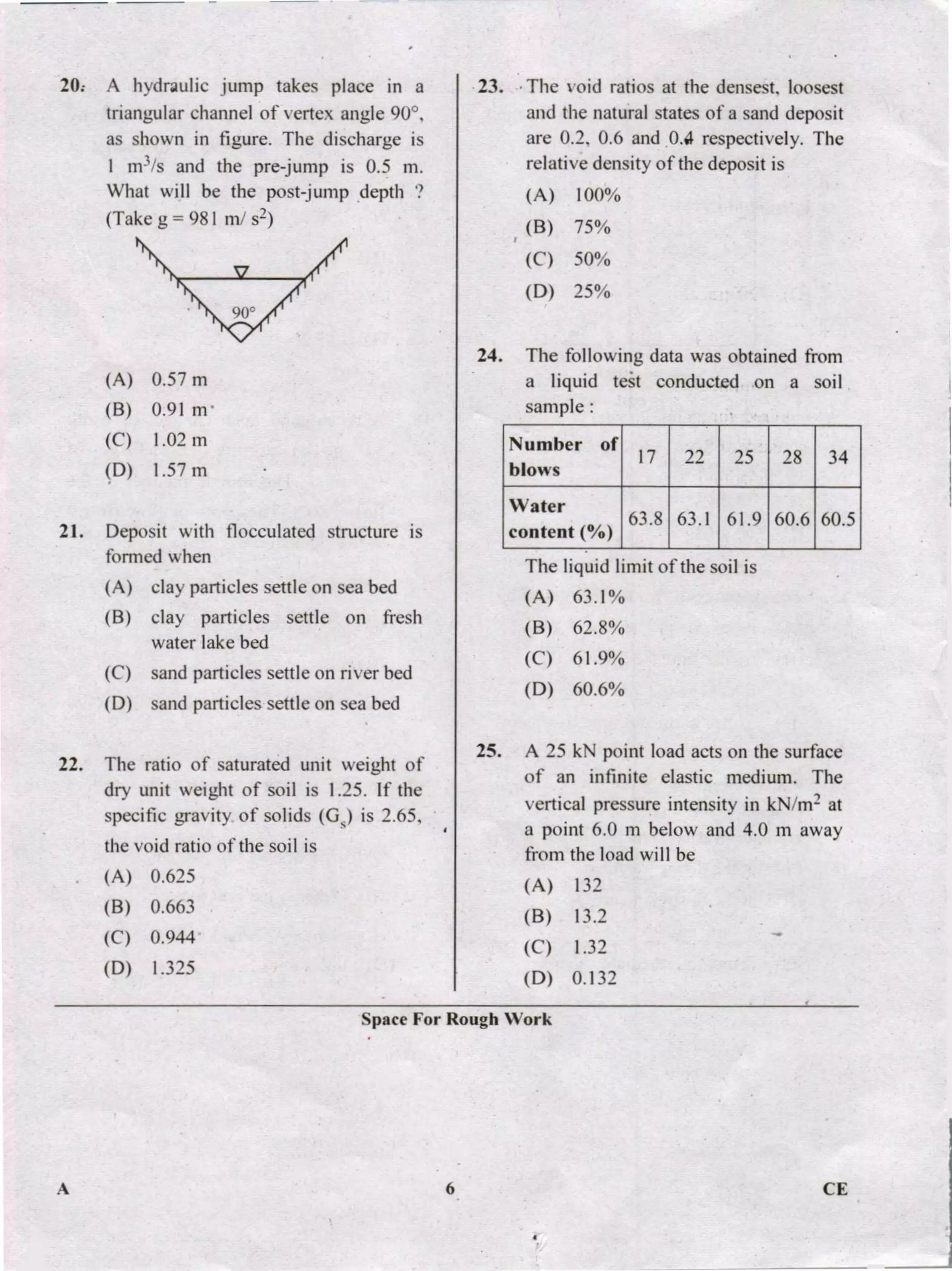 PGCET Civil 2018 question paper | PDF