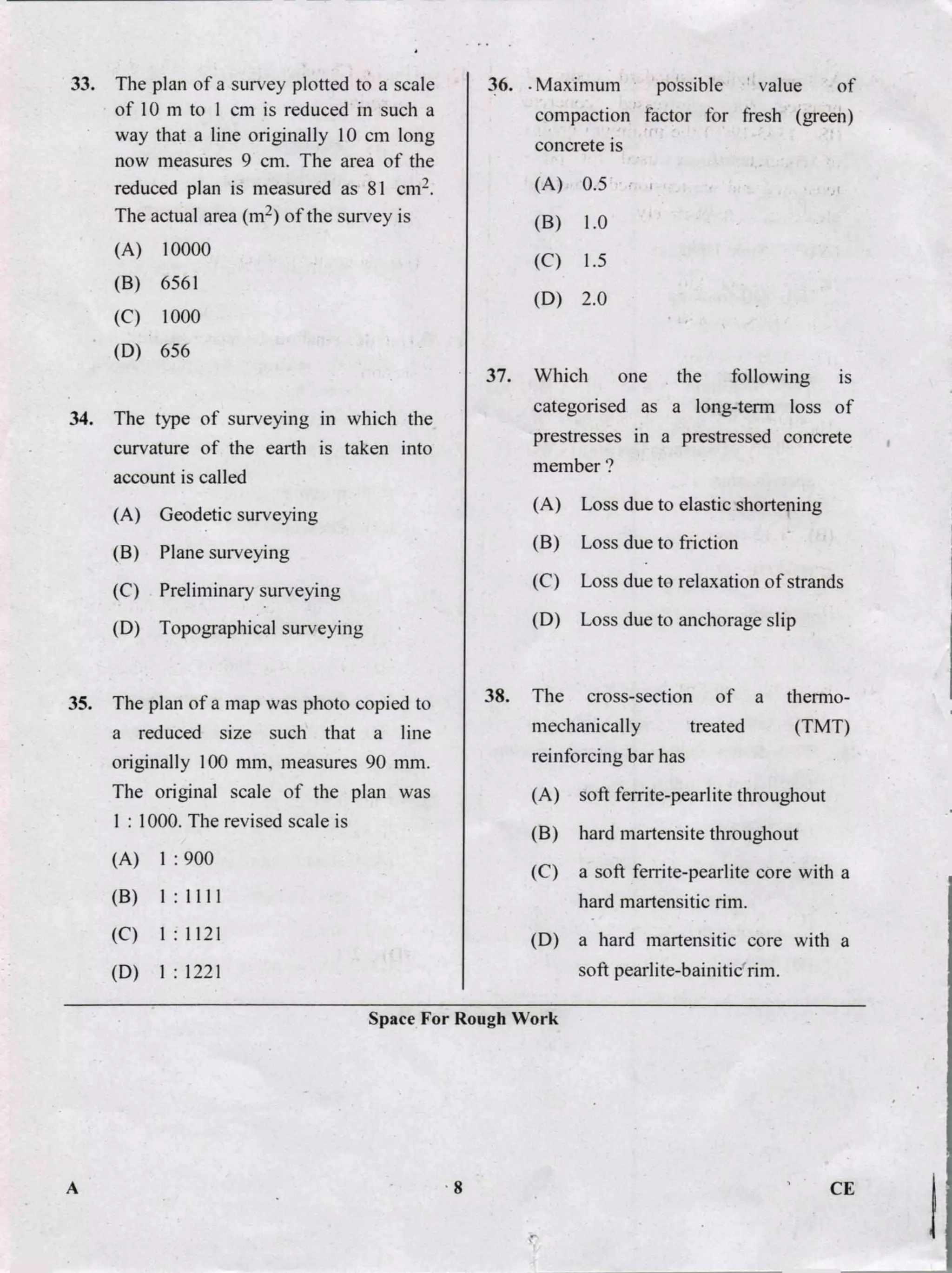 PGCET Civil 2018 question paper | PDF