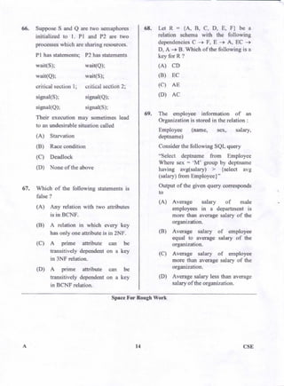 PGCET Computer science 2018 question paper | PDF