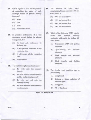 PGCET Computer science 2018 question paper | PDF