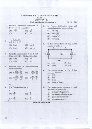 PGCET Electrical sciences 2018 question paper | PDF
