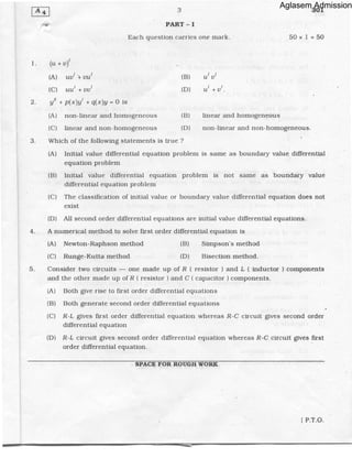 Pgcet mathematics 2011 question paper | PDF | Educational Assessment | Education