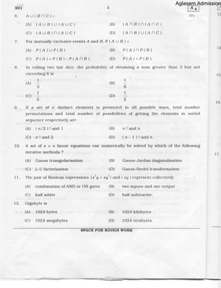 Pgcet Mathematics 2011 Question Paper Pdf Educational Assessment