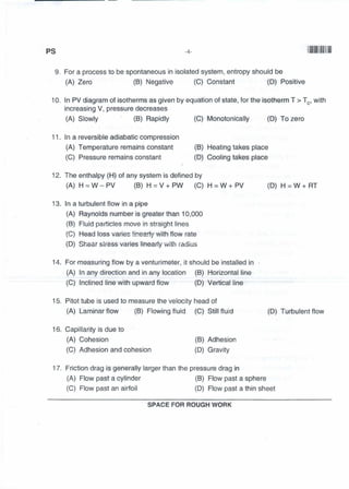 PGCET Polymer science 2018 question paper | PDF