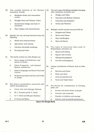 Pgcet Architecture 2015 question paper | PDF