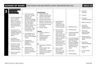 Scheme of Work for the Web Design for Beginners (using Adobe ...