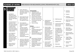 Scheme of Work for the Web Design for Beginners (using Adobe Dreamweaver CS6) course | PDF
