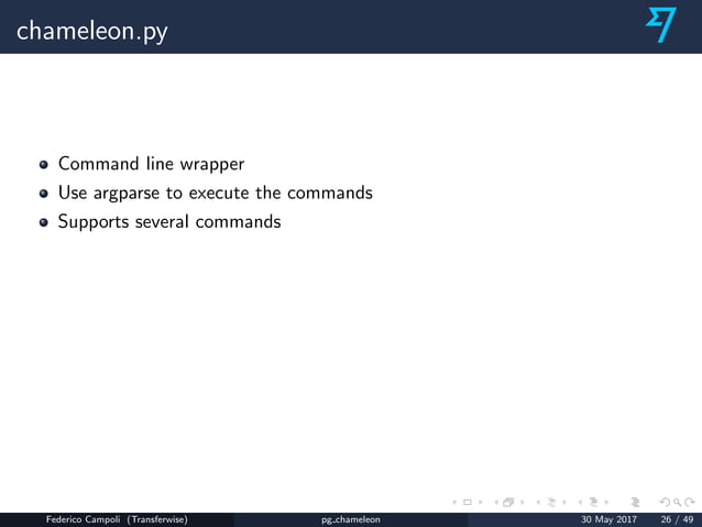 pg_chameleon a MySQL to PostgreSQL replica | PPT