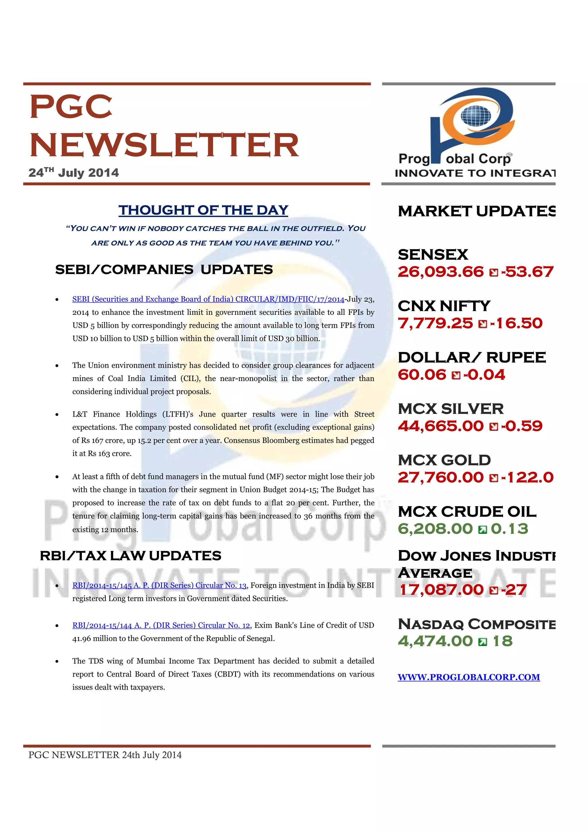 Pgc newsletter 24 th july 2014(u) | PDF
