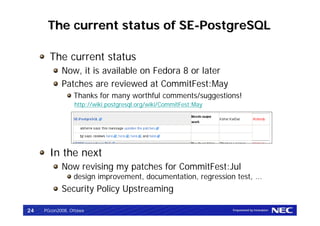 Security Enhanced PostgreSQL - System-wide consistency in access control | PPT