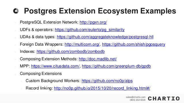 Using The Postgresql Extension Ecosystem For Advanced Analytics