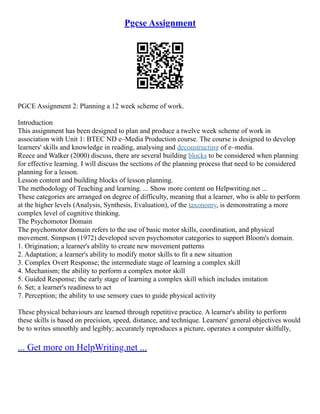 Pgcse Assignment | PDF