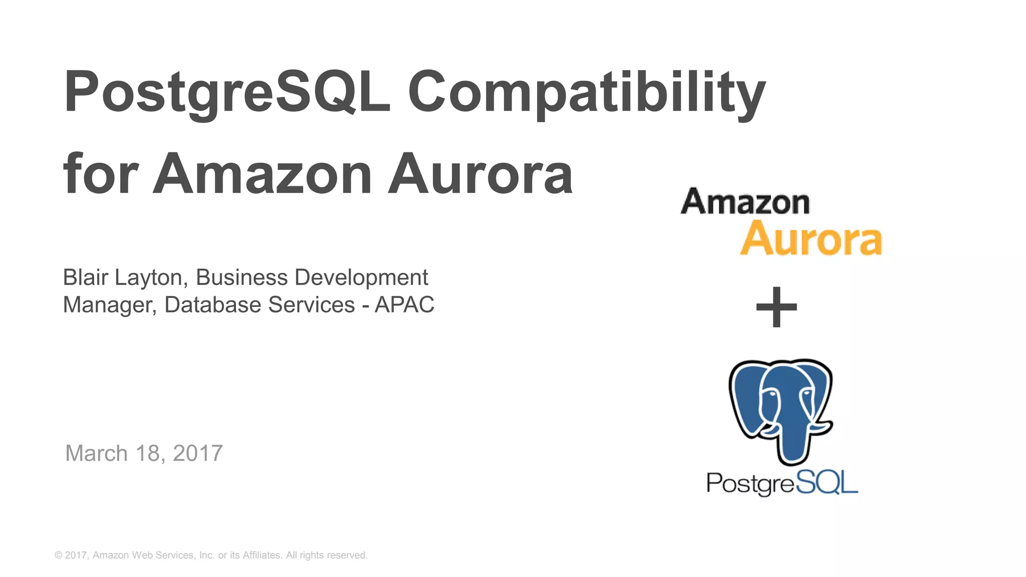Amazon (AWS) Aurora | PDF
