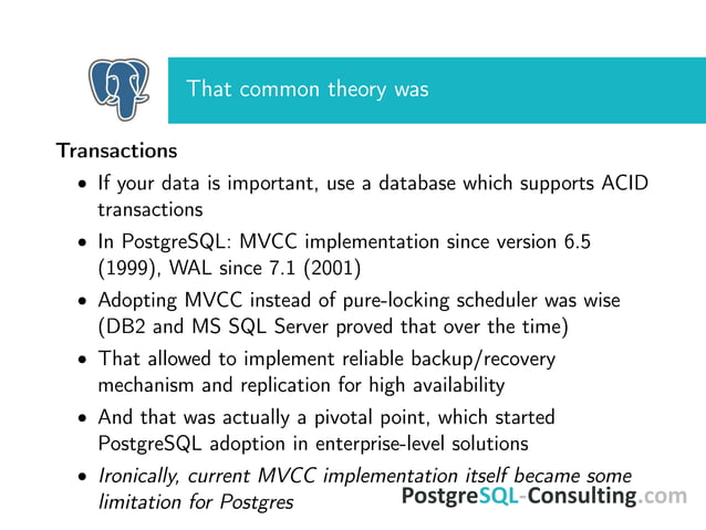 Lessons PostgreSQL learned from commercial databases, and didn’t | PPT