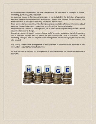 Project report - Hedging strategies for garment exporter | PDF