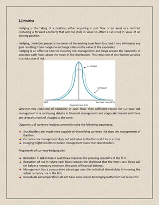 Project report - Hedging strategies for garment exporter | PDF