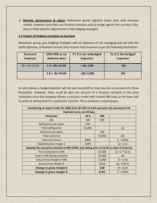 Project report - Hedging strategies for garment exporter | PDF