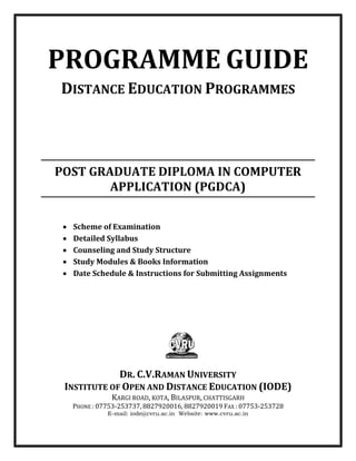 PGDCA syllabus includes first sem and second sem | PDF