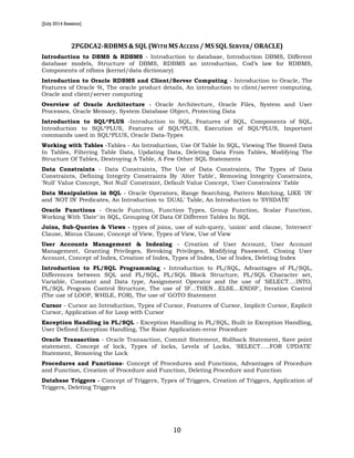 PGDCA syllabus includes first sem and second sem | PDF