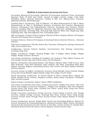 PGDCA syllabus includes first sem and second sem | PDF