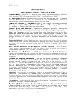 PGDCA syllabus includes first sem and second sem | PDF