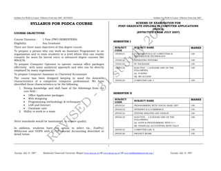 Pgdca final syllabus_2007_revised_31st_july_2007 | PDF