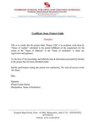 Pgdhhm project titles | DOC