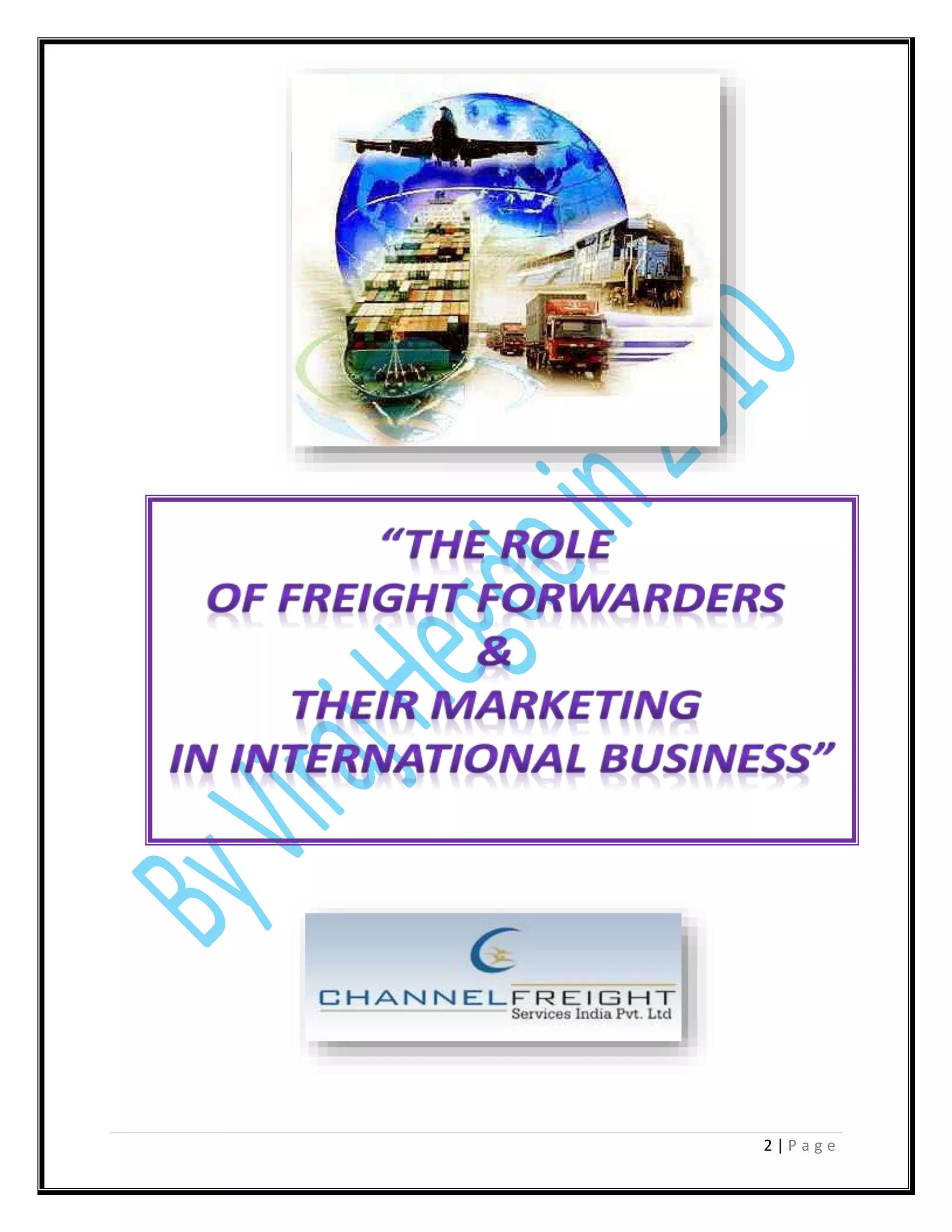 The Role of Freight Forwarders and their Marketing in International ...