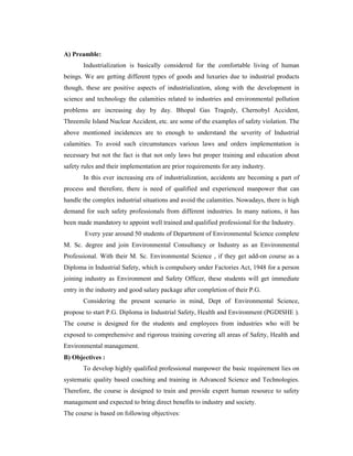 Pg dip ind safety syllabi | PDF