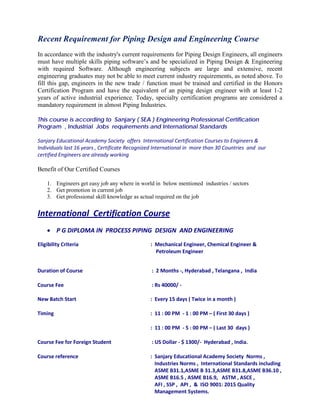 Piping Design Course in India­ | PDF