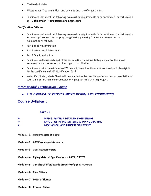 Piping Design Course in India­ | PDF