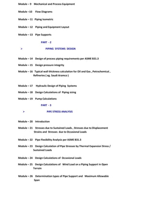 Piping Design Course in Hyderabad | PDF