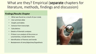 Pg dissertations writing up your findings and discussion webinar | PPT