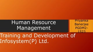 Training and Development in Infosys | PPTX