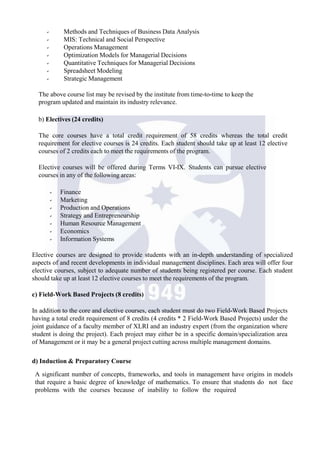 XLRI Postgraduate Diploma in Management Brochure (3 year program, part time) | PDF