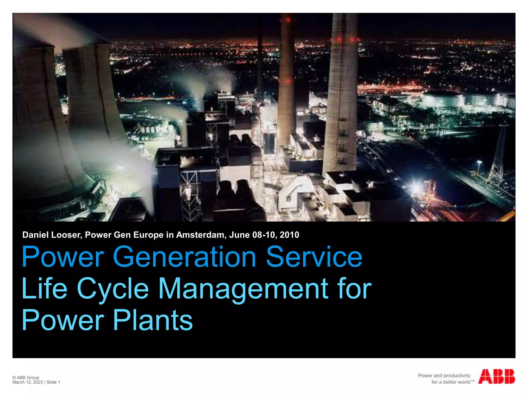 Power Generation Service Life Cycle Management for Power Plants | PPT