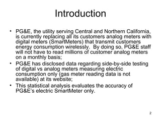 PGE electric SmartMeter analysis | PPT | Educational Assessment | Education