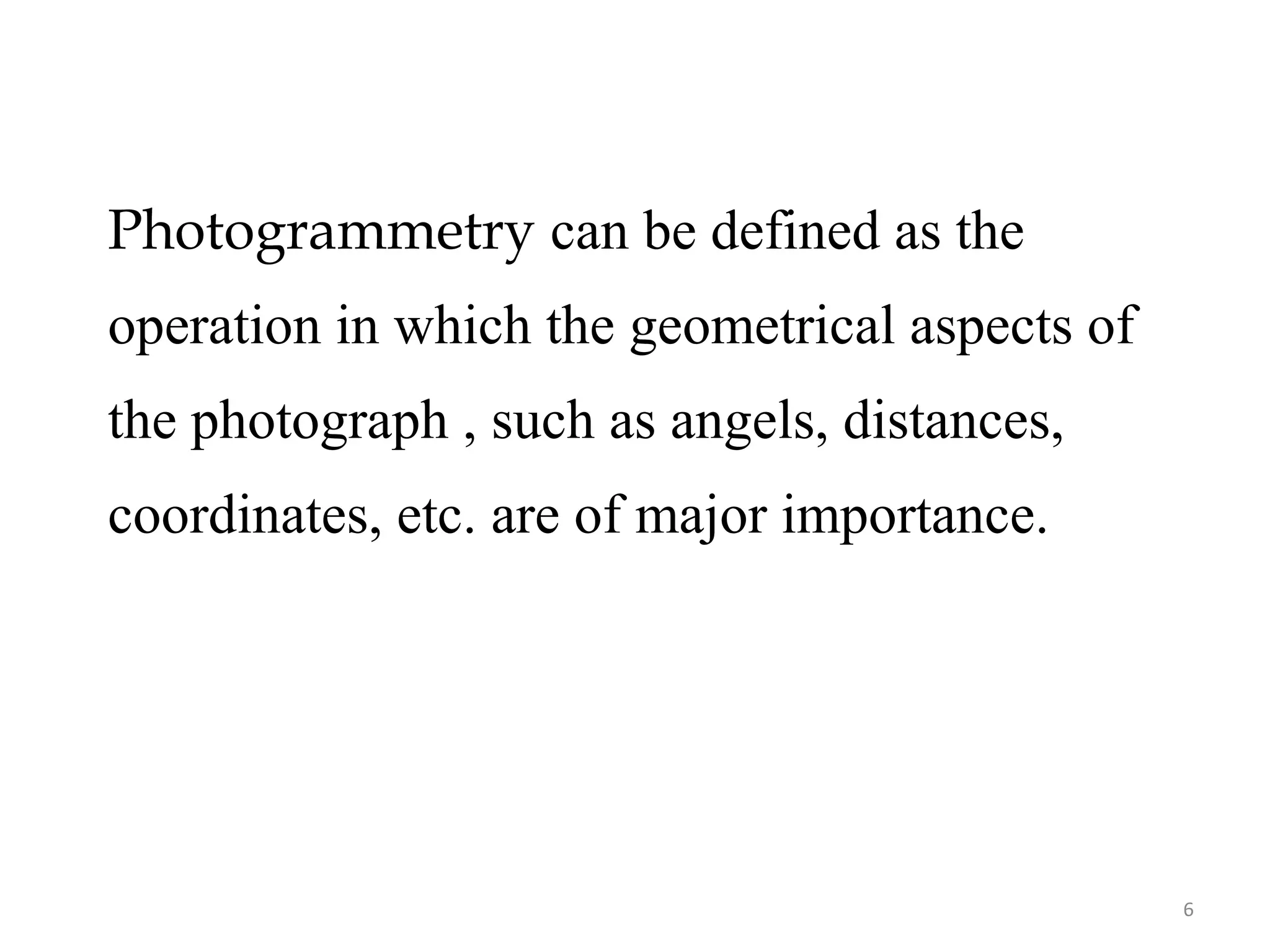 Introduction to photogrammetry | PPT
